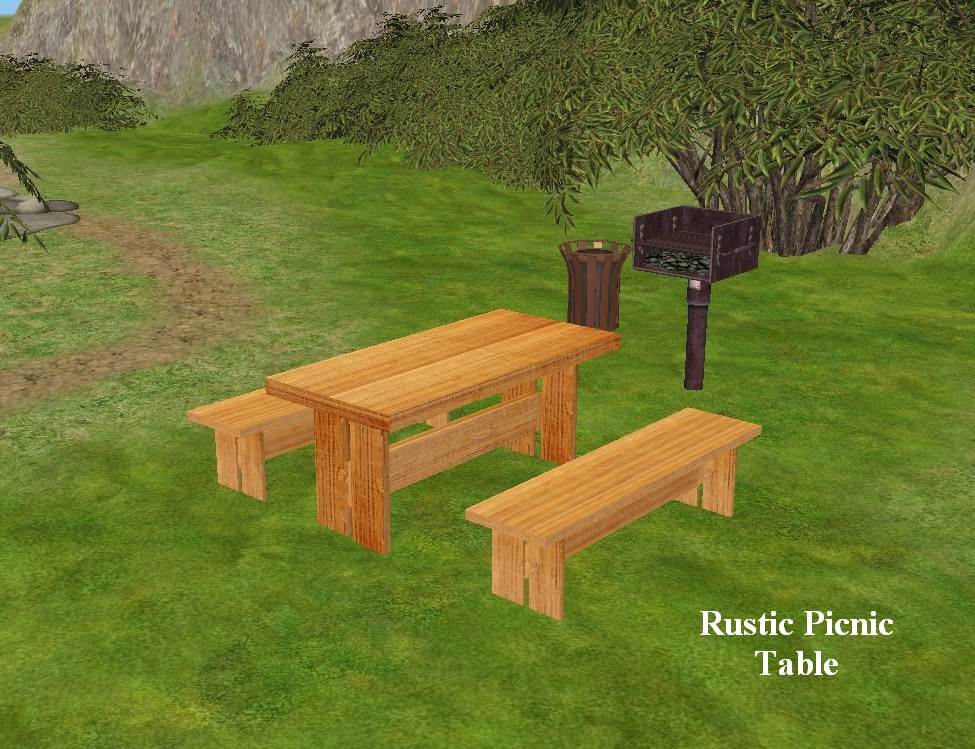 Rustic Picnic Table and Bench | Sim Fans UK